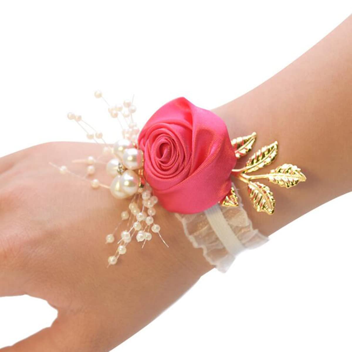 Amazon.com: Snadulor 1 Pcs Wrist Flower,Wedding Bridesmaid Bride Wrist ...