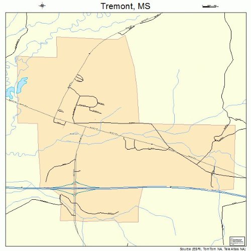 Amazon.com: Large Street & Road Map of Tremont, Mississippi MS ...