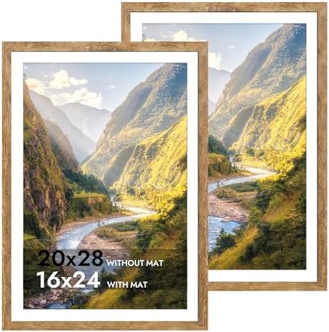 Amazon.com - iRahmen 20x28 Poster Frame Set of 2 with Plexiglass, Wood ...