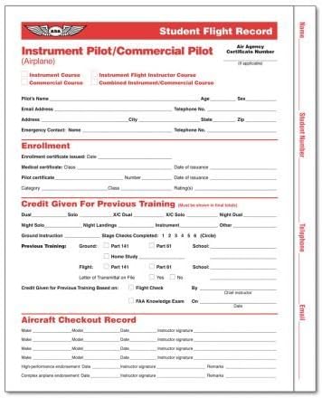 Amazon.com: ASA Student Flight Records: Instrument & Commercial ...