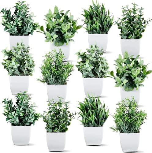 Buy Dekorly Artificial Potted Plants, Artificial Plastic Eucalyptus ...
