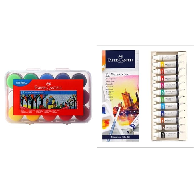 Faber-Castell Poster Color Plastic Box - Pack of 15 (Assorted) Creative ...