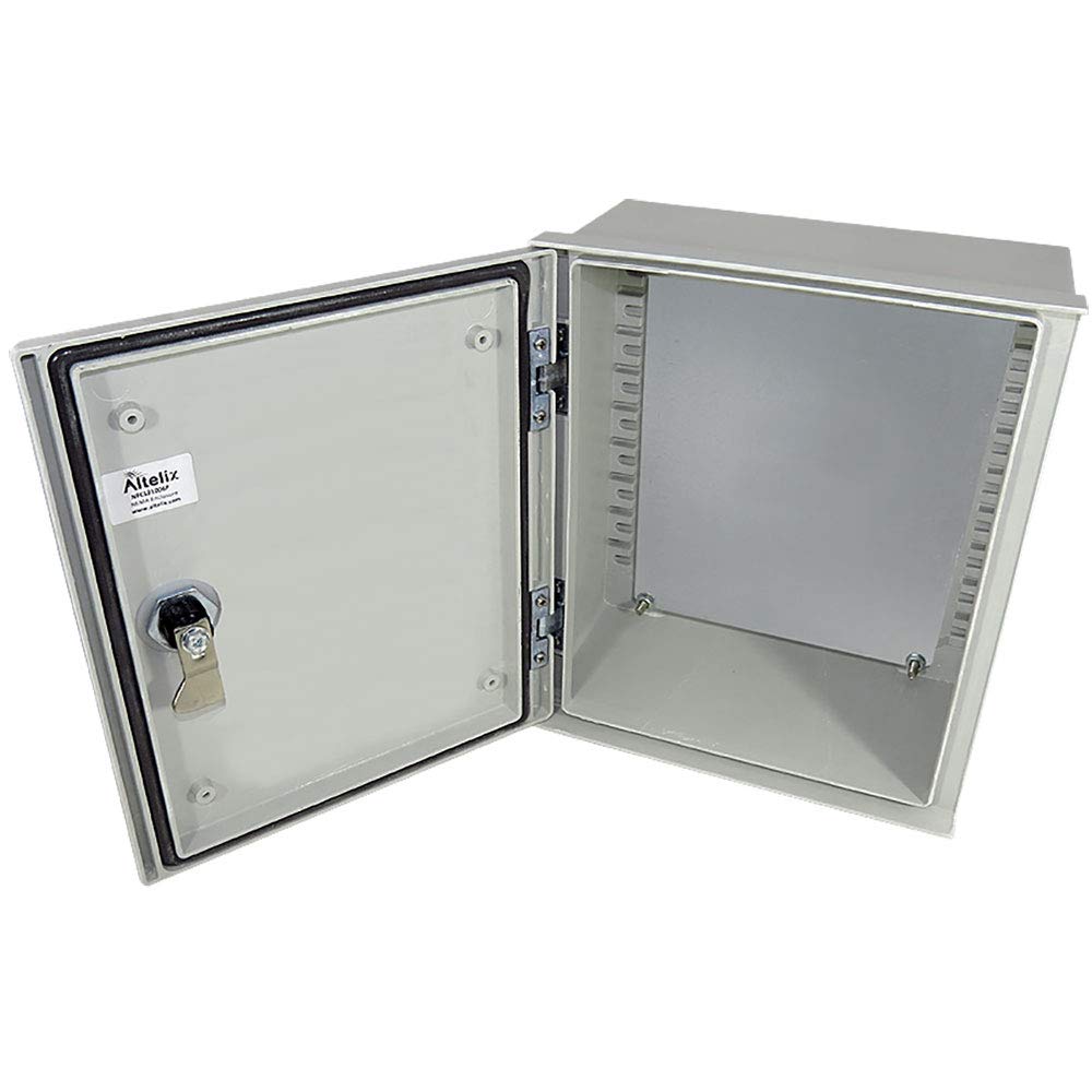 Altelix 12x10x6 FRP Fiberglass NEMA 3X Box Weatherproof Enclosure with ...