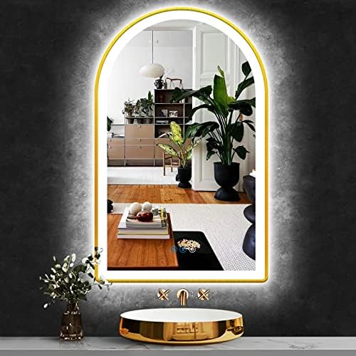 Amazon.com: ARUMMA 20x32 Inch Gold Bathroom Arch Vanity Mirror with ...