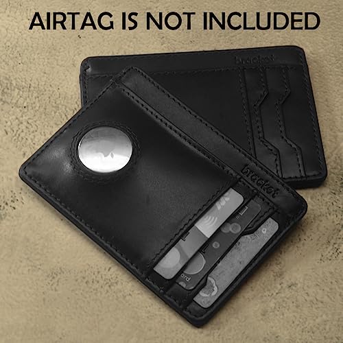 Slim Airtag Wallet Case with Card Holder - Genuine Leather (Nappa ...