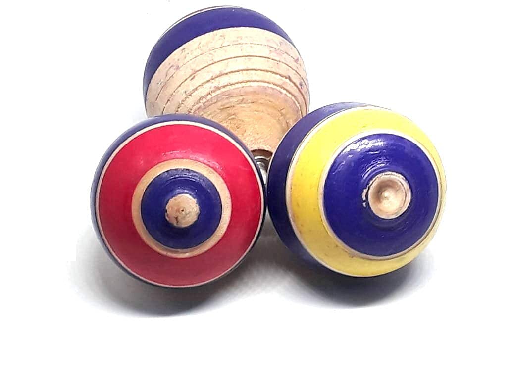 Buy Sapnasales Sapna Sales Wooden Spinning Top Pambaram Game with ...