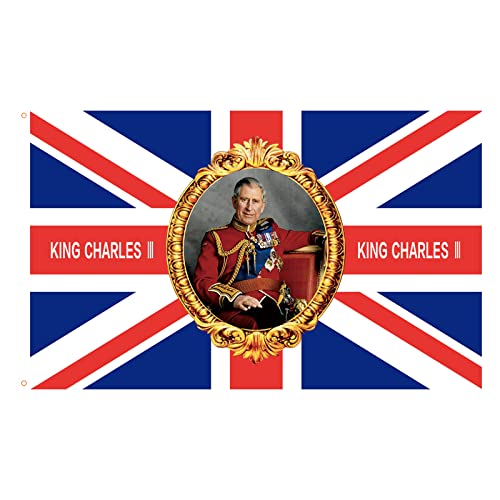 Coronation Flag King Charles III Flag 5x3ft,UK England King Charles ...