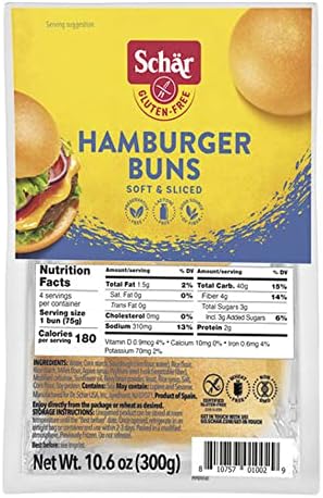 Amazon.com: Schar Gluten Free Hamburger Buns, 10.6oz Bag (Pack of 2)