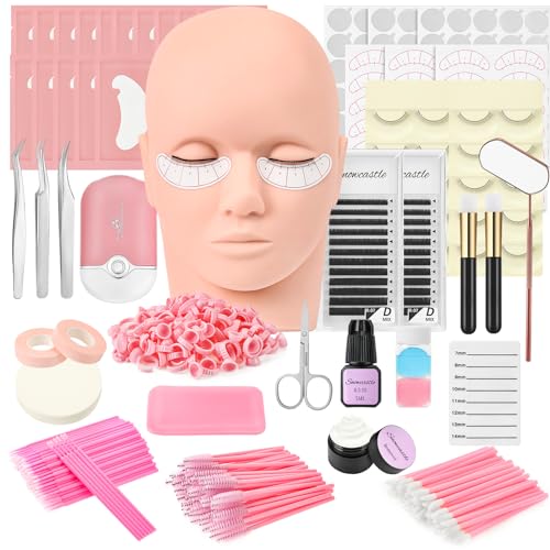 Lash Extension Kit for Beginner Lash Kit for Beginners with Eye Lash Mannequin Head,lash tech ...