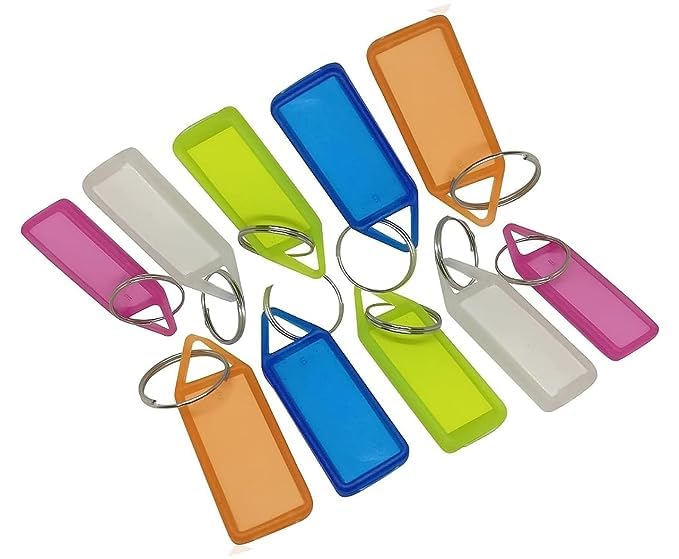 Unical Multicolor Keyring & Keychain with Name Tag Labels Plastic ...