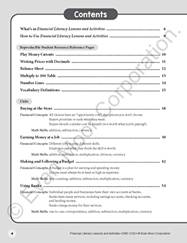 Snapklik.com : Evan-Moor Financial Literacy Lessons And Activities ...