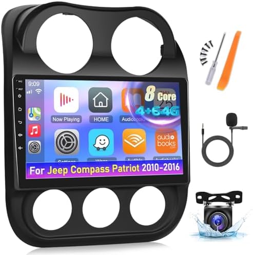 Amazon.com: [8 Core 4+64G] Car Radio for Jeep Compass Patriot 2010-2016 ...