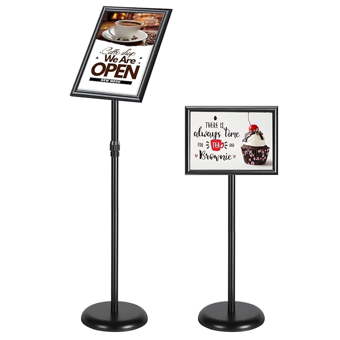 Climberty Stainless Steel 11x17 Inch Pedestal Standing Sign Holder ...