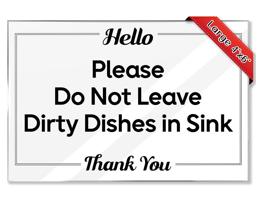Amazon.com: Essentials For Hosts - Do Not Leave Dirty Dishes - 4"x6 ...