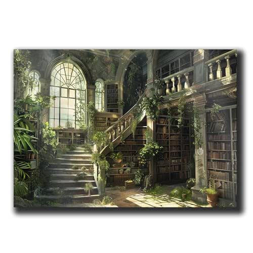Amazon.com: Old Abandoned Library GouachPrints Dark Academia ...