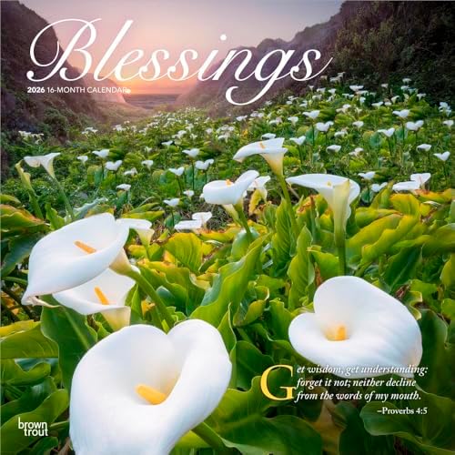 Blessings 2026 12 X 24 Inch (Hanging) Monthly Square Wall Calendar ...