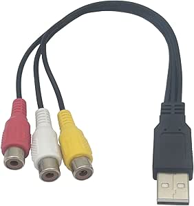 Amazon.com: GenHaoQi USB to 3RCA Cable, 1Ft/25CM USB A 2.0 Male to 3 ...