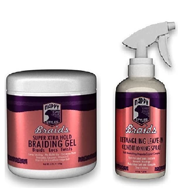 Amazon.com : Nappy Styles Braids Braiding Gel Super Xtra Hold 6 Oz and ...