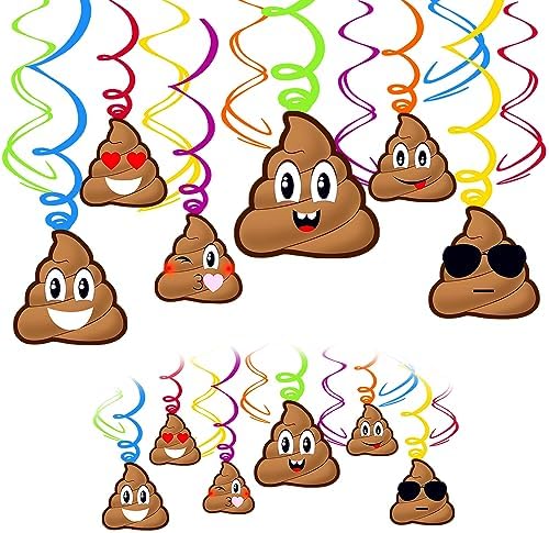 Amazon.com: FANOST Funny Poop Emoji Party Hanging Swirls, 24 PCS Emoji ...