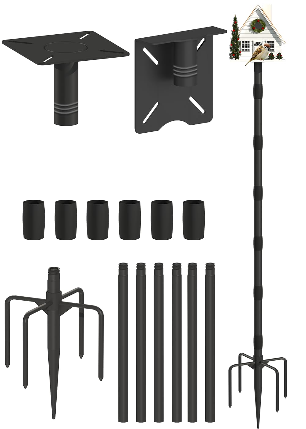 Hooks And Hangers Garbuildman 105" Bird Feeder Pole - Adjustable Bird ...