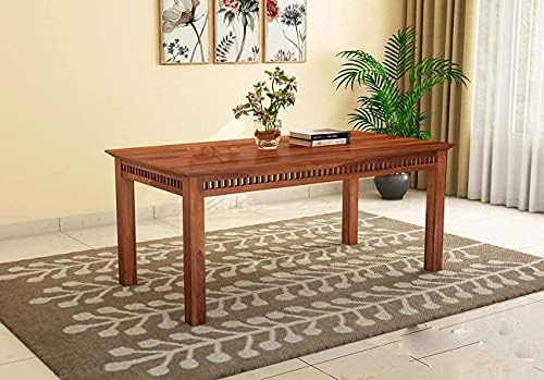 NEW LOOK FURNITURE Wooden Solid Sheesham Wood Dining Table 6 Seater ...