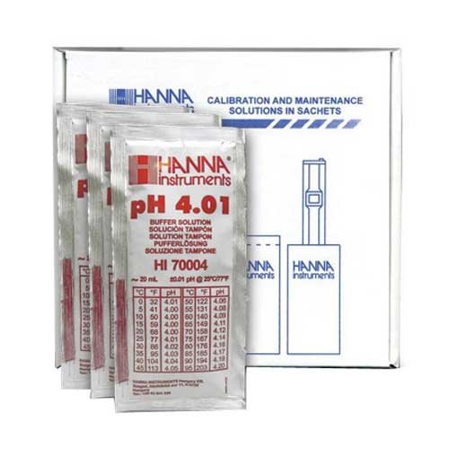 Hanna Instruments HI-70004P pH 4.01 Buffer Solution, 20 mL Sachet (Pack ...