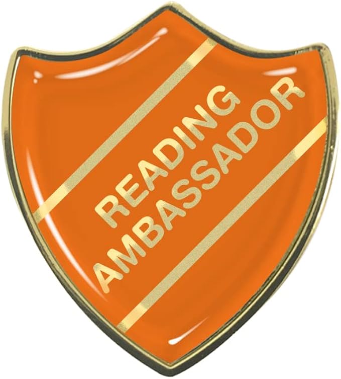 Capricornone Reading Ambassador Orange School Shield Badge : Amazon.co ...