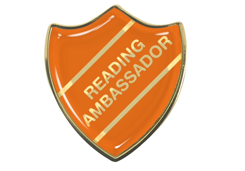 Capricornone Reading Ambassador Orange School Shield Badge : Amazon.co ...