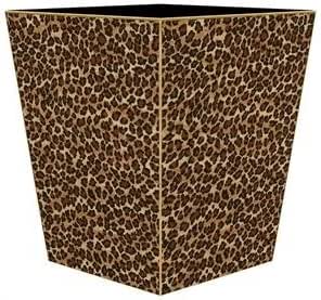 Amazon.com: Marye-Kelley Leopard Print Wastebasket, 5.3 Gallon, Wooden ...