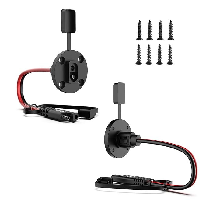 Buy SAE Power Socket Sidewall Port Connector 12AWG,2Pcs Weatherproof ...