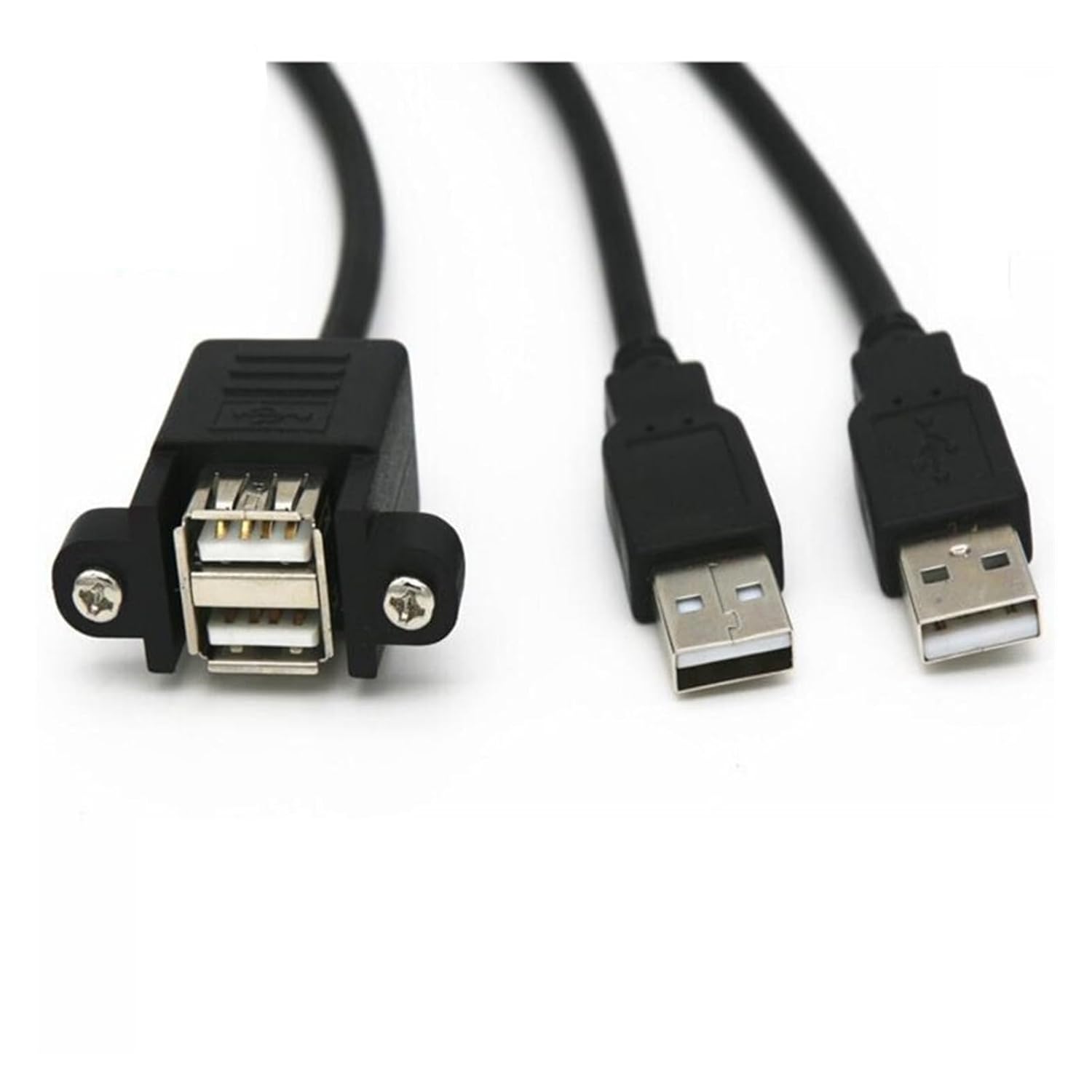 Amazon.com: Dual Port USB 2.0 A Male to Female M/F Extension Screw Lock ...