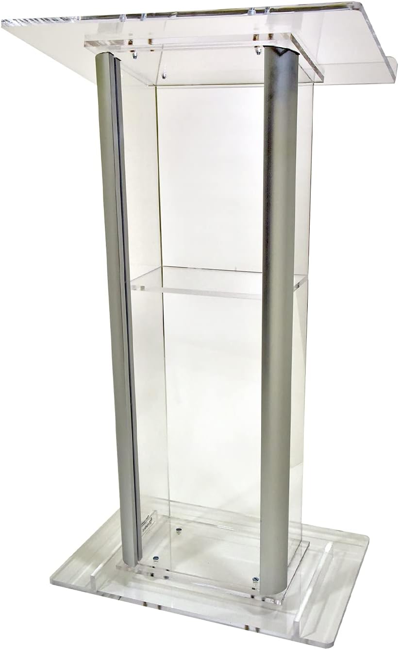 Amazon.com : Kingdom Contemporary Acrylic Lectern with Built-in Shelf ...