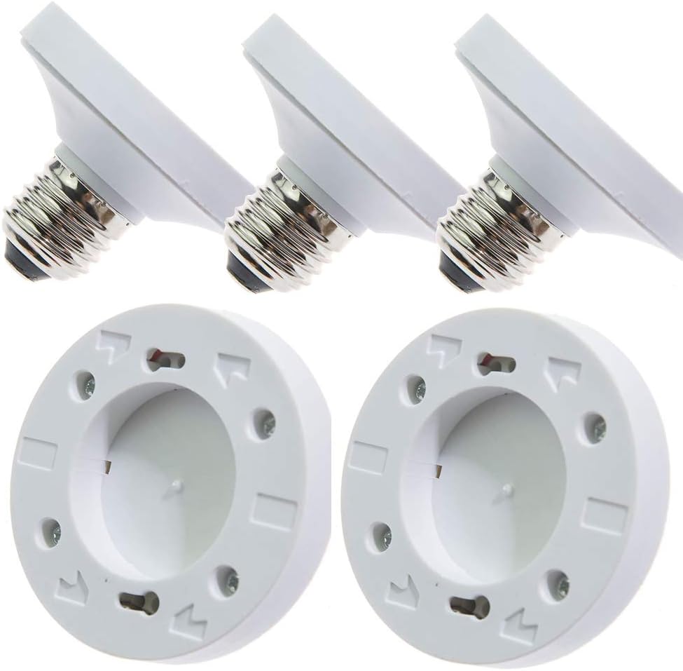 Amazon.co.jp: SF-RC 5個 E27→GX53/E26→GX53 金変換アダプター PBT製 ホワイト 銅導電膜 : ホーム＆キッチン