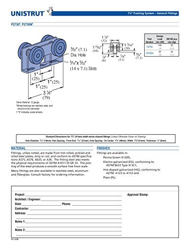 Buy Genuine Unistrut P2750-EG 4 Wheel Light Duty Trolley Assembly for ...