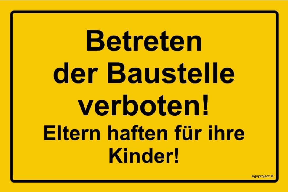 notlok Safety Work Betreten Verboten Schild | 30x20 cm | PVC-Schild ...