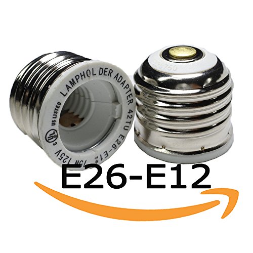 Amazon.co.jp: 口金変換アダプタe26-e12へ電球ソケットの口金を簡単に変更出来ます。変換ソケットアダプター E26-E12 (E26-E12×1個): ホーム＆キッチン