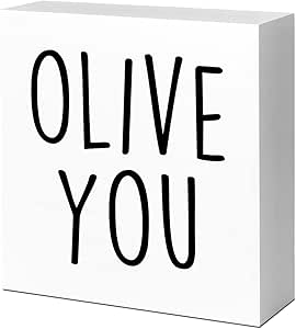 Amazon.com: Rustic Olive You Kitchen Sign Decor,Funny Kitchen Wood ...