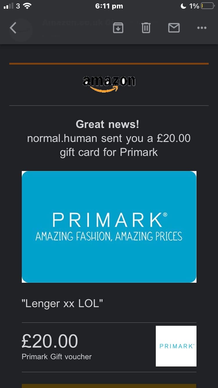 Amazon.co.uk: Primark Gift Card – UK and NI redemption only – Delivery ...