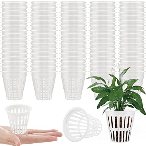 Amazon.com: Mumufy 400 Pcs 2 Inch Plastic Net Pots Round Mesh Pot Cups ...