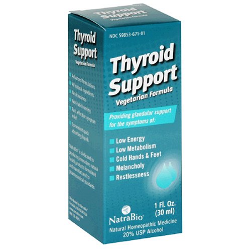 Amazon.com : NatraBio Thyroid Support, Vegetarian Formula, 1 Fluid ...