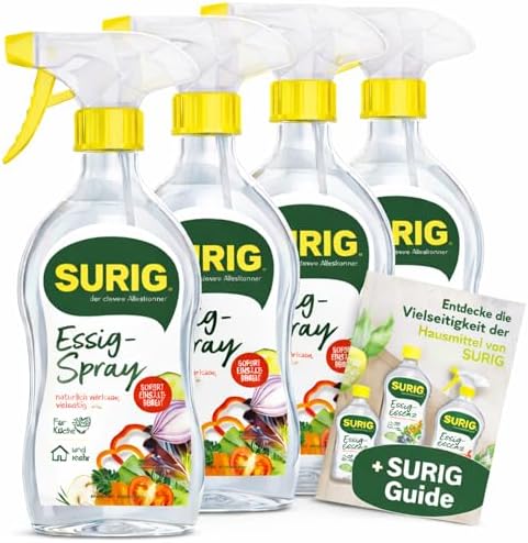 SURIG Essigspray 500 ml im 4er Set + Mini Guide - gebrauchsfertige ...