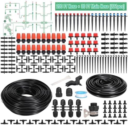 Amazon.com : Tondiamo 200ft 1/4 Inch Irrigation Tubing Garden Drip Hose ...