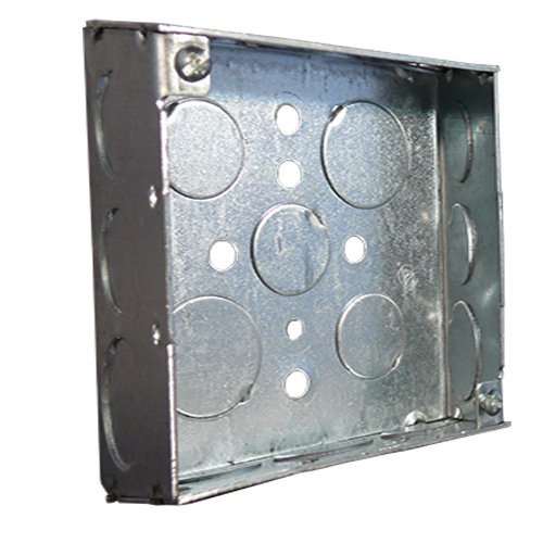 O-Z/Gedney 4SD-SPL Square Box with Knockout, Welded, 4" Size, 2-1/8 ...