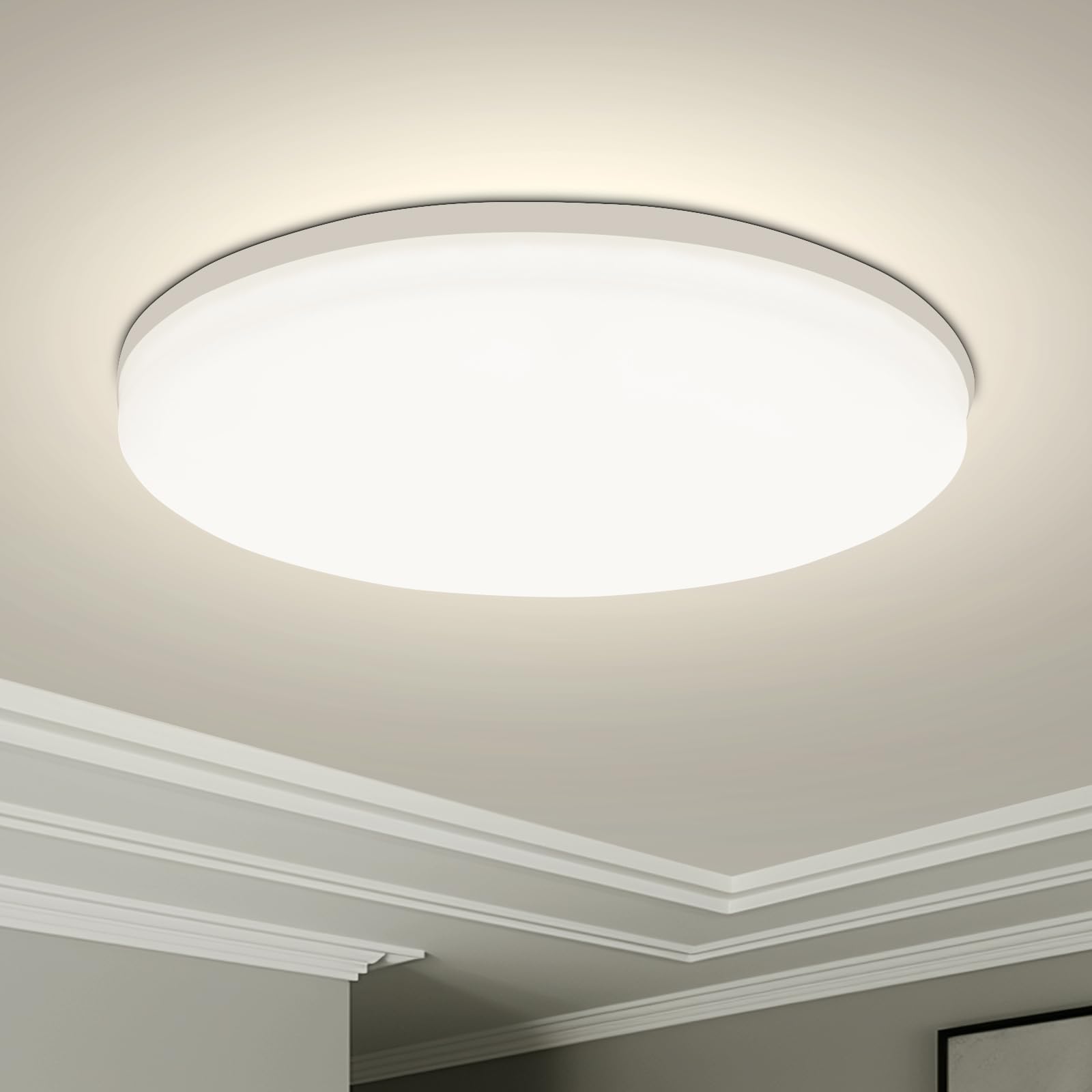 Yafido LED Deckenlampe 30cm Rund | 48W 4320LM 4000K Neutralweiß | Ultra ...