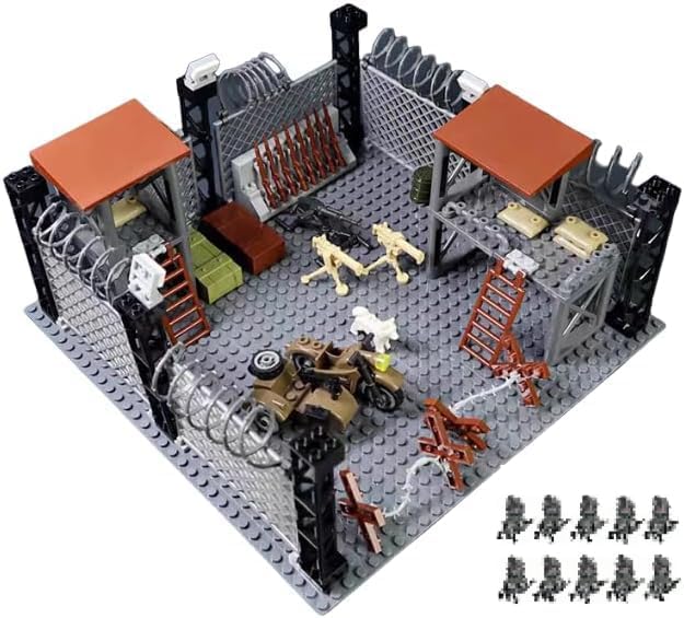 Amazon.com: ELEFOCUS WW2 Military Base Building Set with 10 Soldier ...
