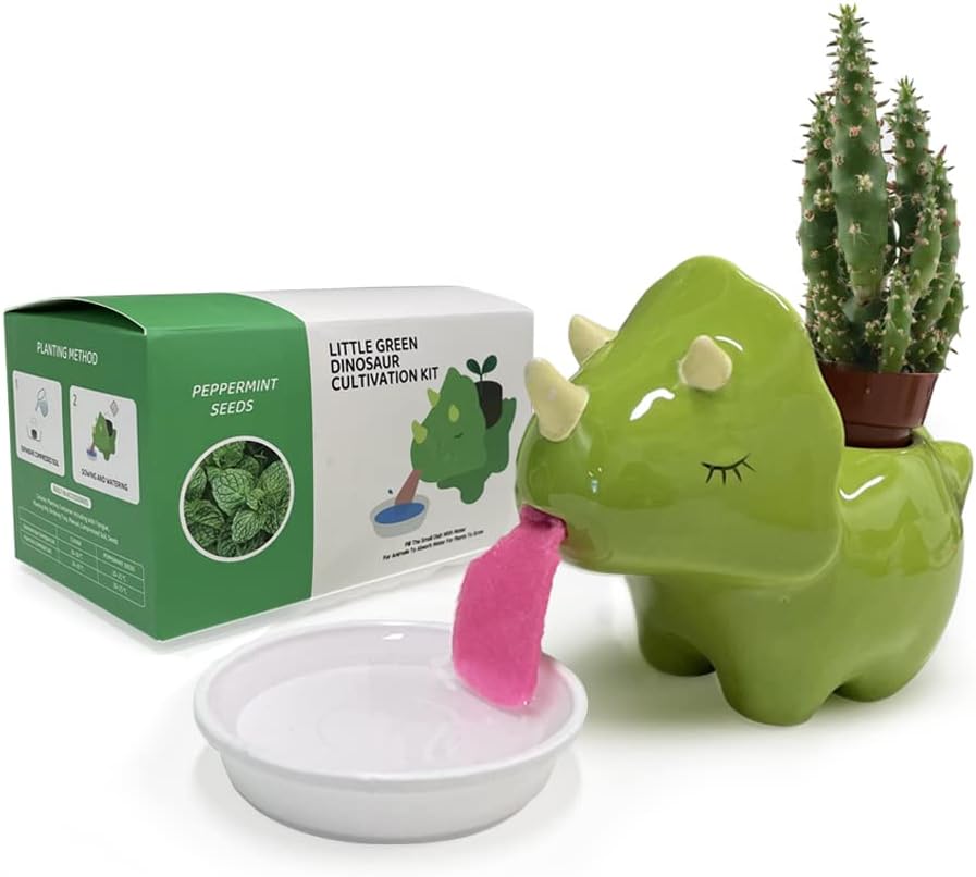 Amazon.com : Dinosaur Pot,Self Watering Animal Tongue Planter,Cute ...