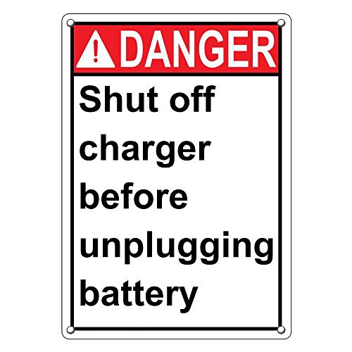 Weatherproof Plastic Vertical ANSI Danger Shut Off Charger Before ...