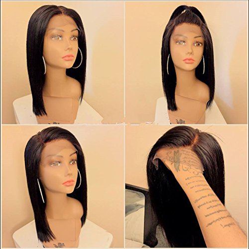Amazon.com : DaJun Hair 8" human hair full lace wigs cambodian Virgin ...