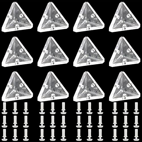 Ksrnsne 12Pcs Acrylic Corner Brackets with Semitransparent Screws Clear ...