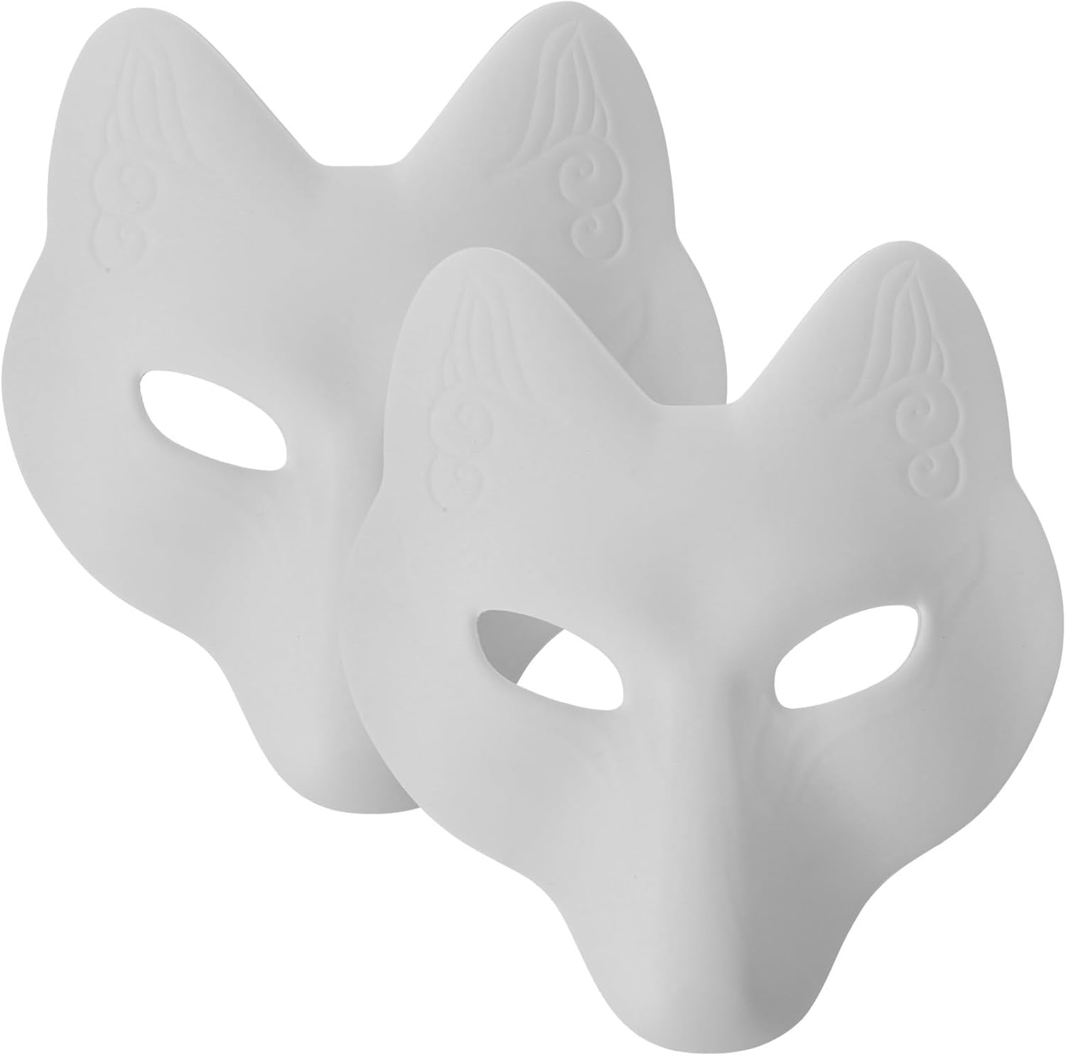 jojofuny White Fox Mask DIY Blank Mask Half Face Animal Mask White Fox ...